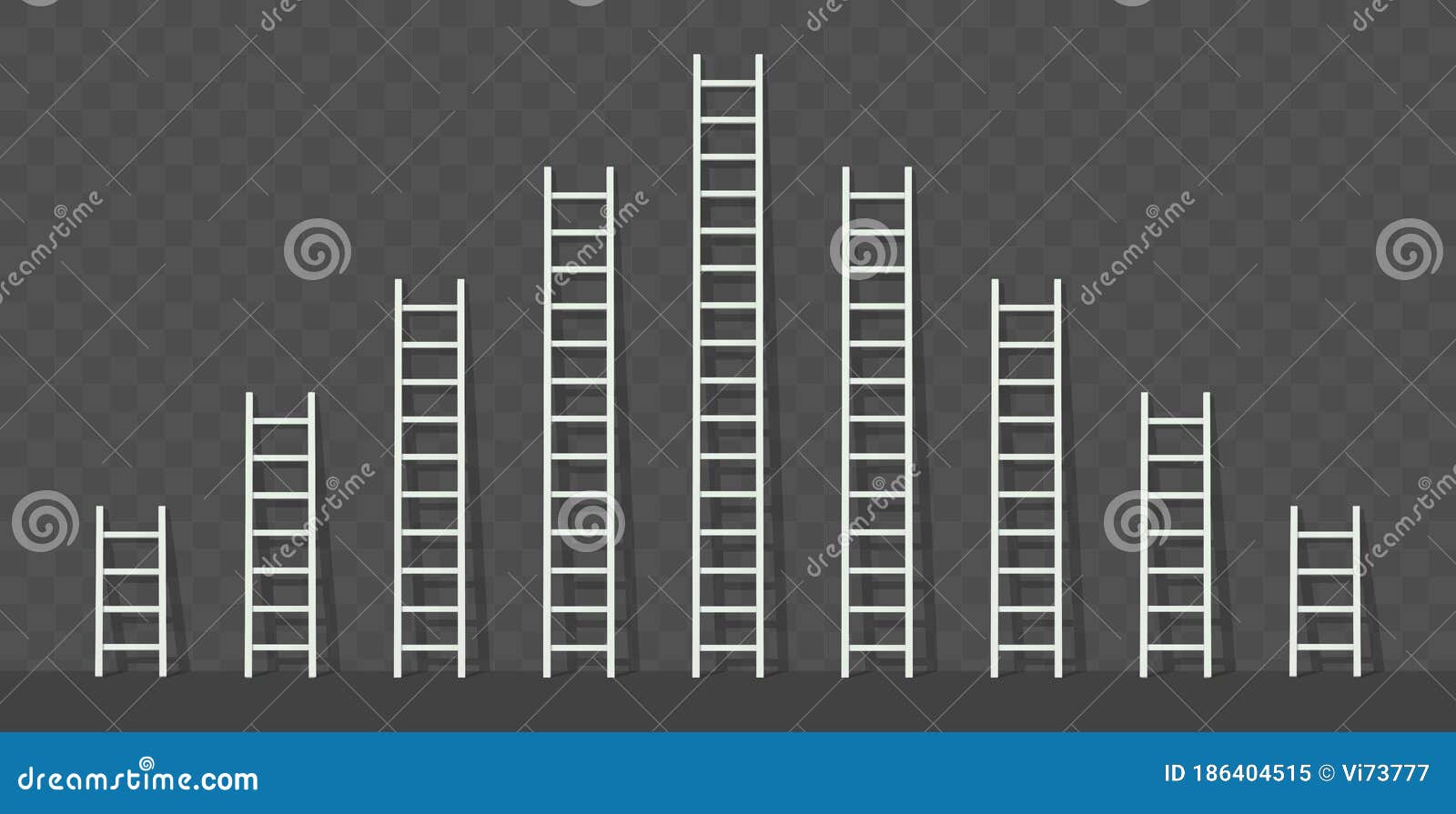 Big and Small White Step Ladder with a Shadow. Vector Illustration Set ...