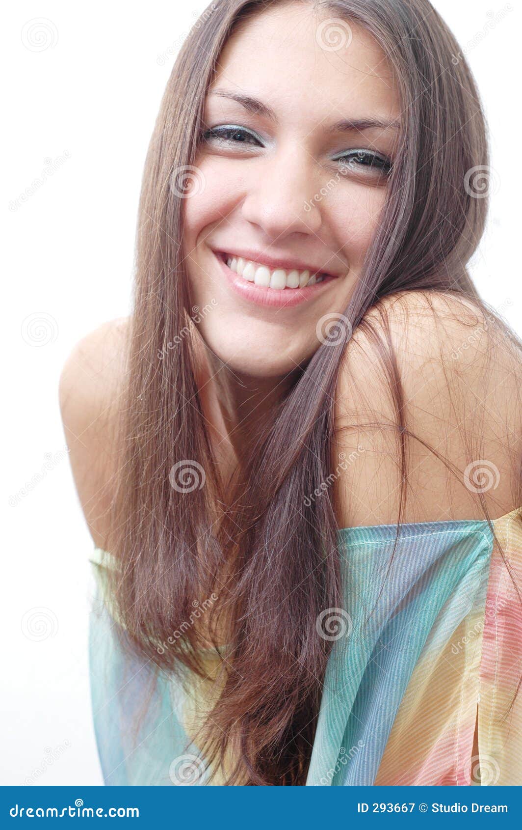 Big smile stock image. Image of blue, blouse, smiling, hair - 293667