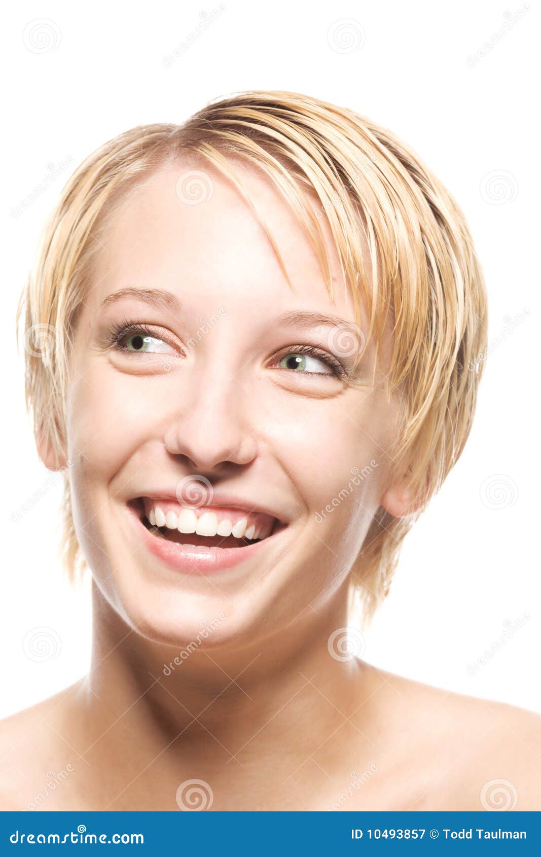 Big smile from a blond stock image. Image of woman, person - 10493857