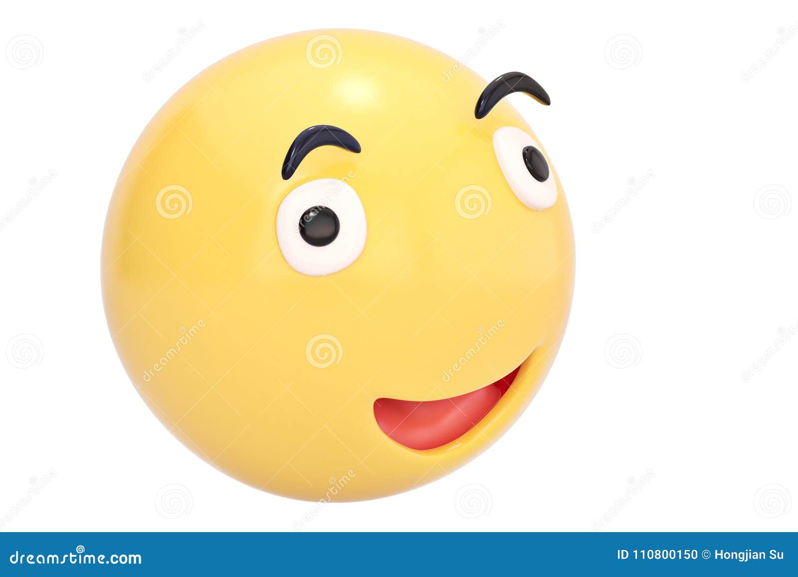 Big Smile Emoticon.3D Illustration. Stock Illustration - Illustration ...