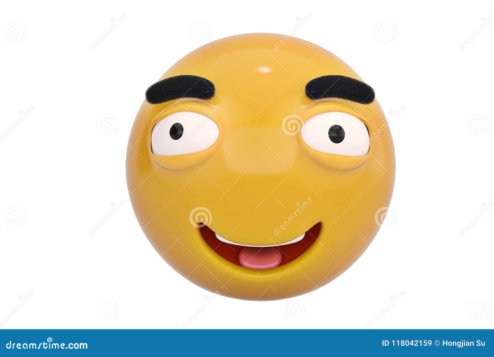 Big Smile Emoticon.3D Illustration. Stock Illustration - Illustration ...
