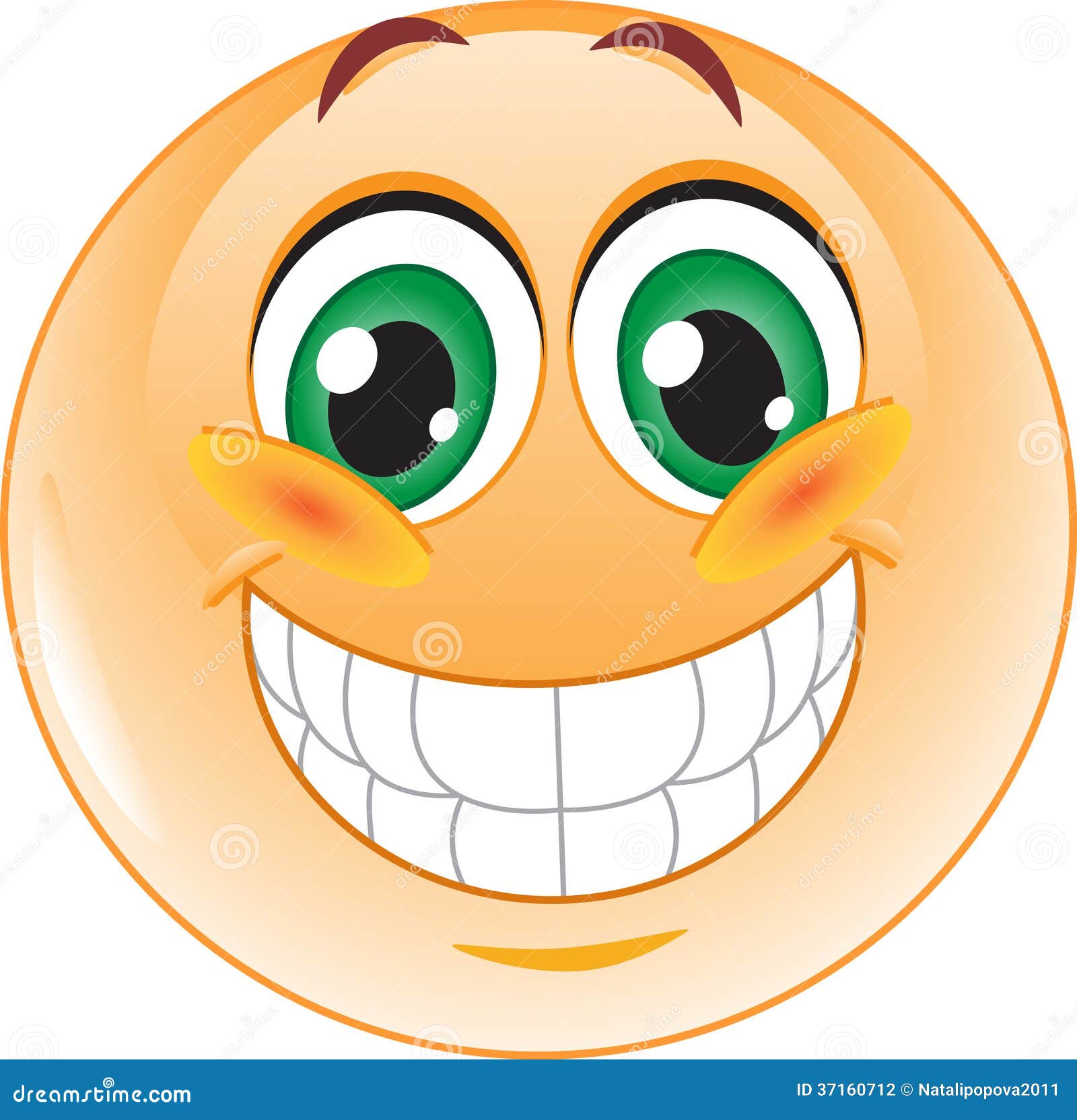 Big smile emoticon stock vector. Illustration of funny - 37160712