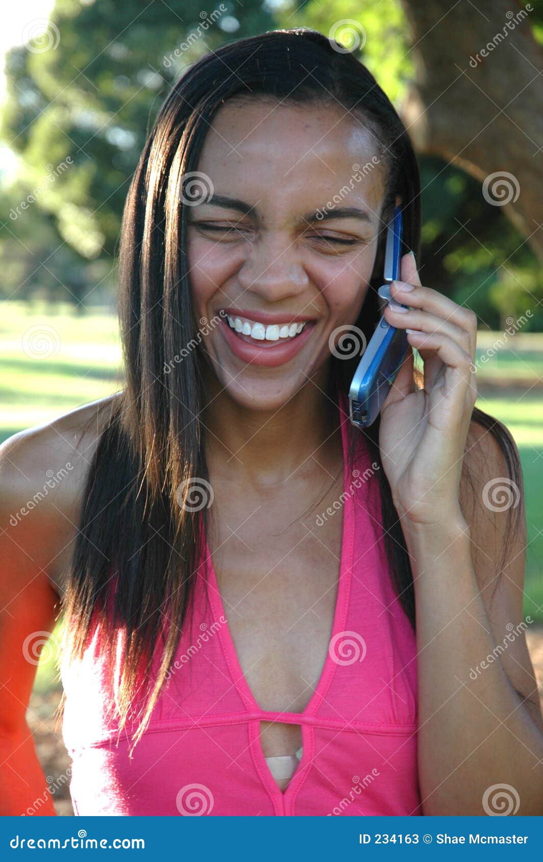 Big Smile Phone Call stock image. Image of laugh, american - 234163