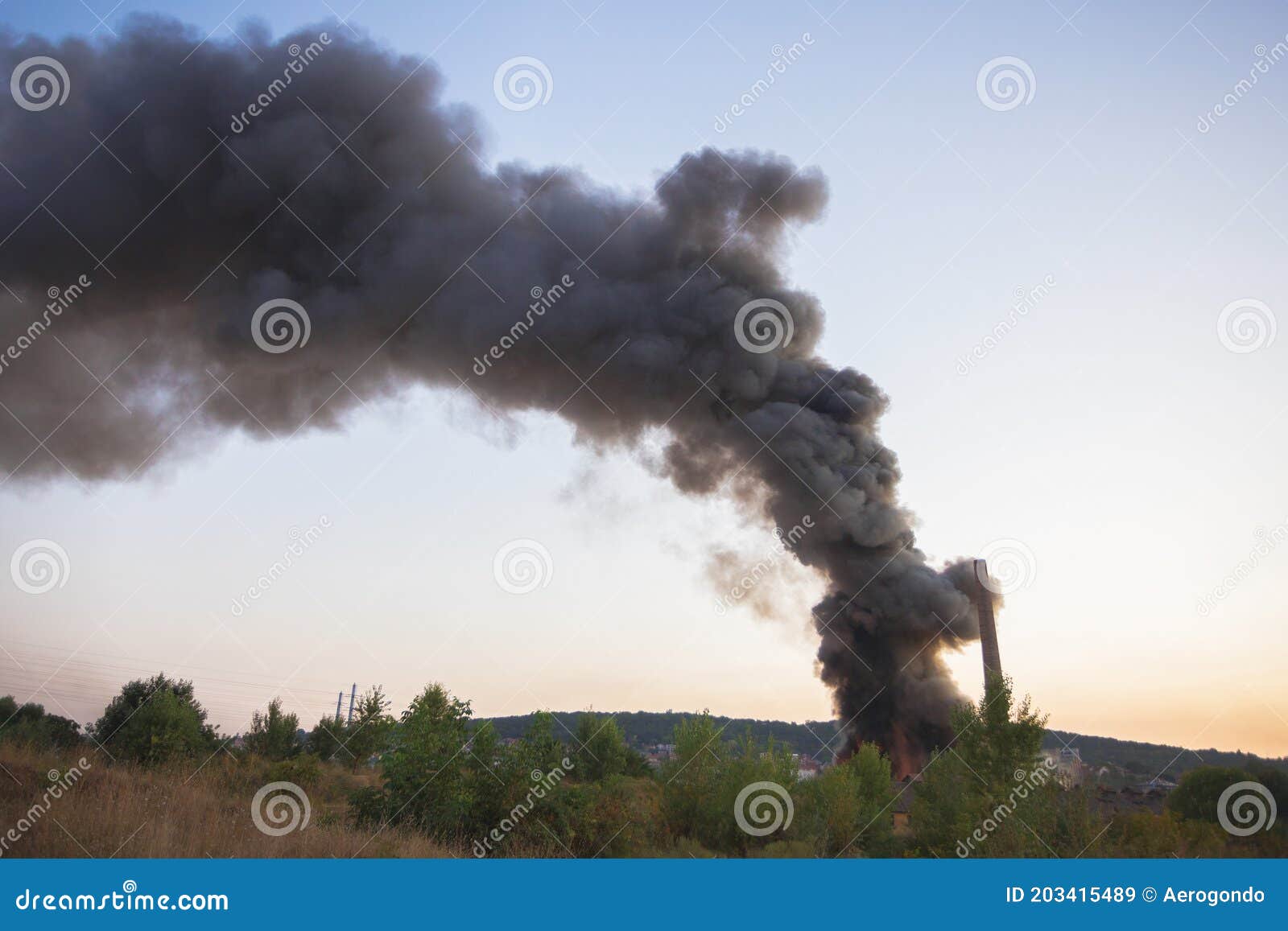 Big Smoke from Fire in the Factory Stock Image - Image of outdoor ...
