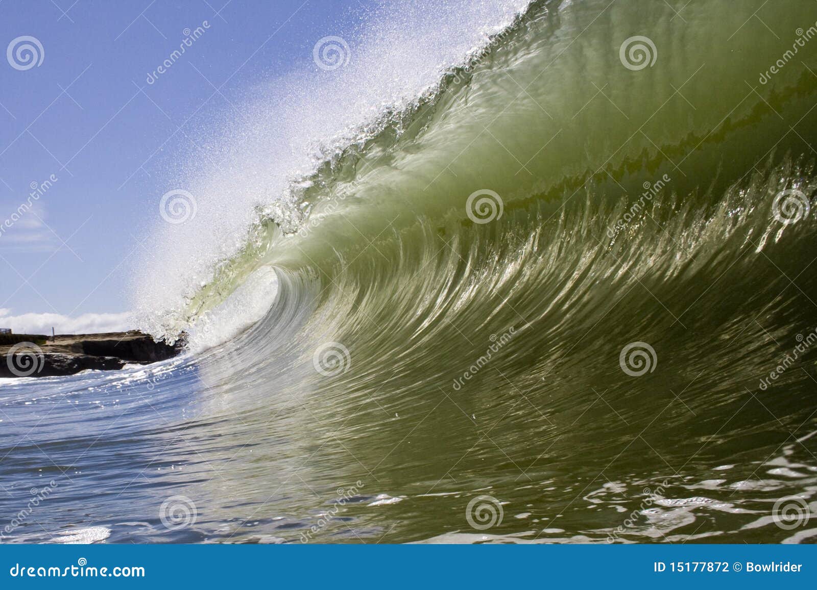 Big smooth wave stock photo. Image of power, splash, pacific - 15177872