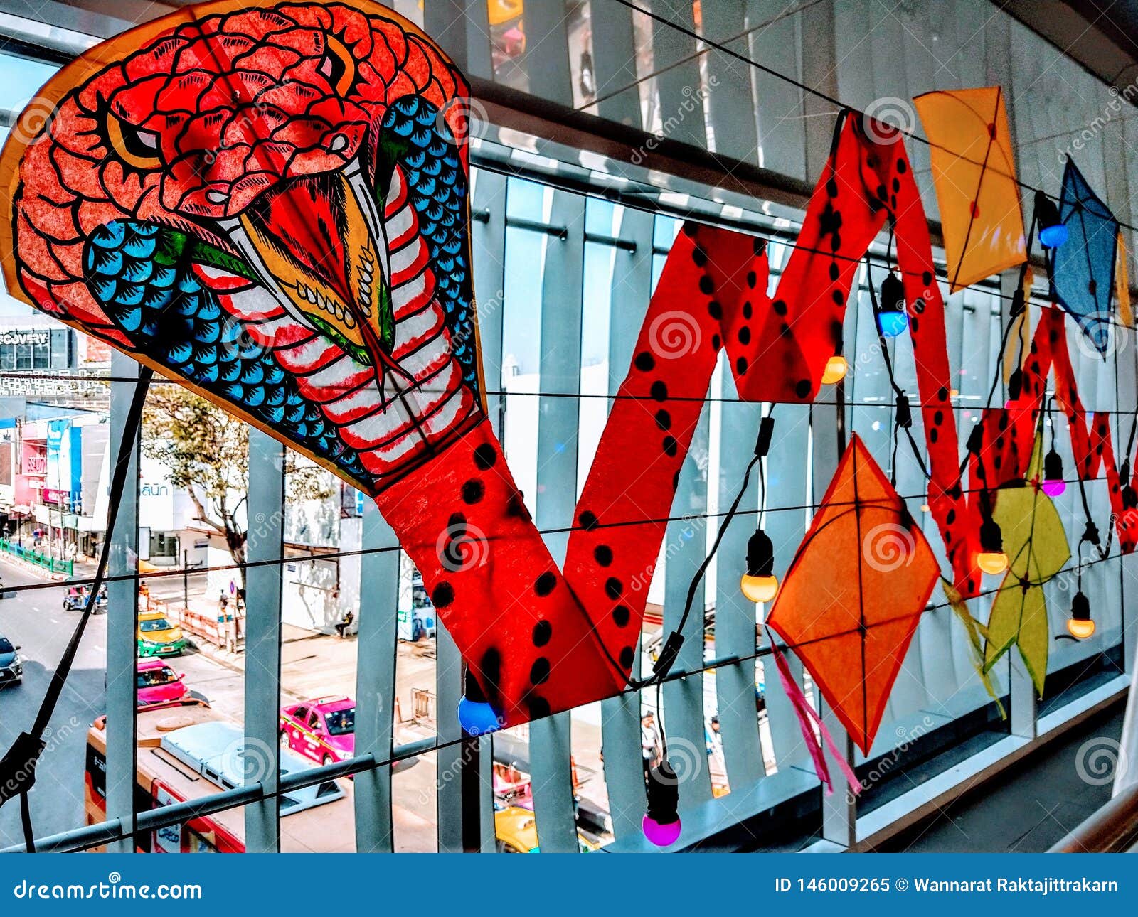 A Big Snake Kite Decoration with Light Editorial Image - Image of light ...