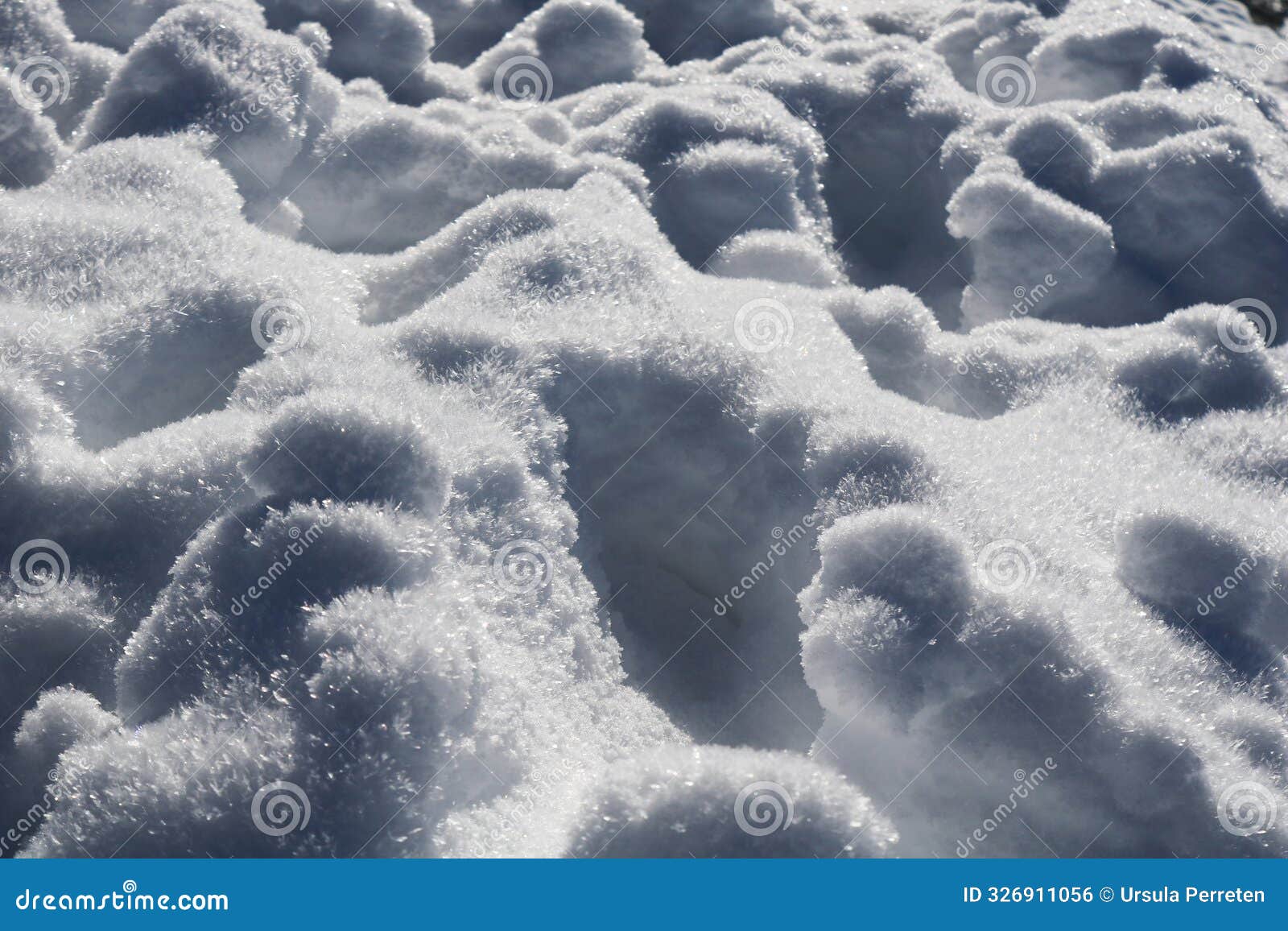 Big Ice Or Snow Crystals Close-up In A Bright Frosty Winter Day. Macro ...