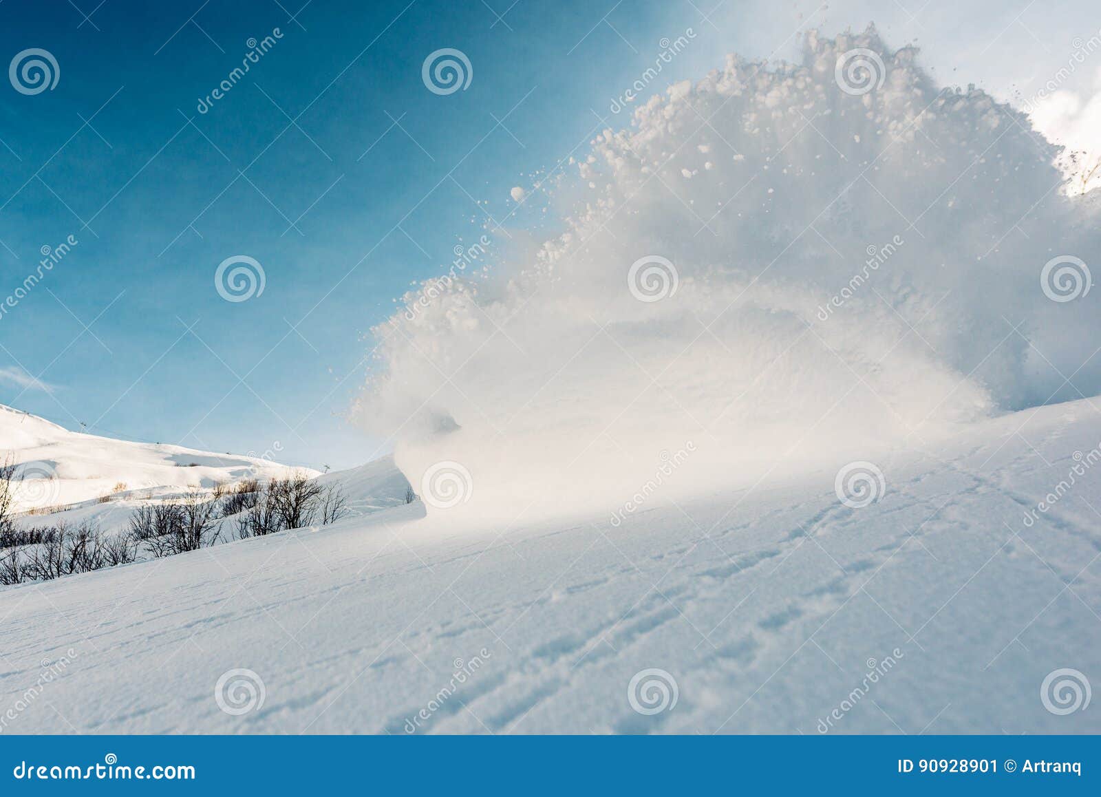 Big snow explosion stock image. Image of field, outdoors - 90928901
