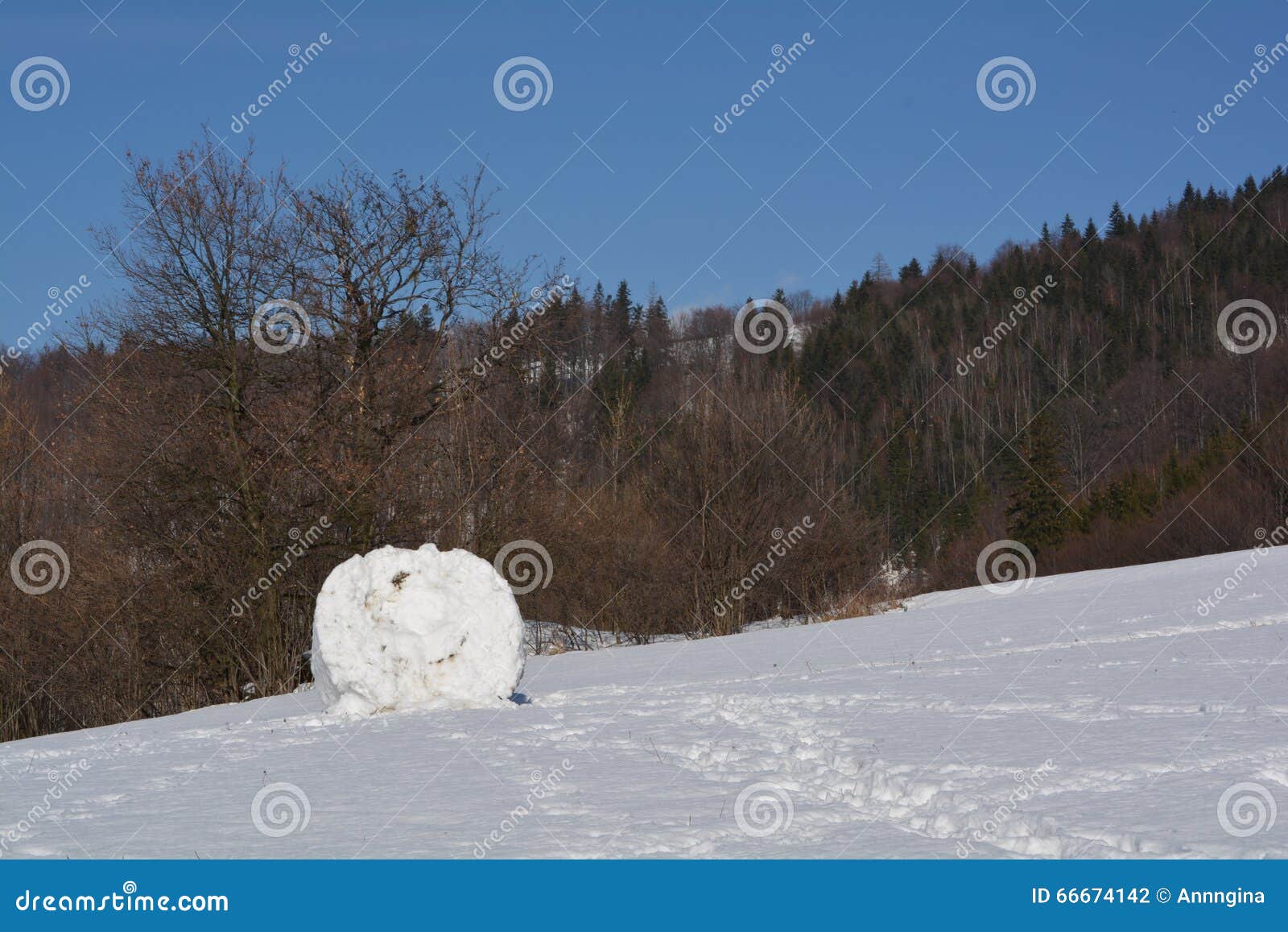 Big snowball stock photo. Image of meadow, mountain, snow - 66674142