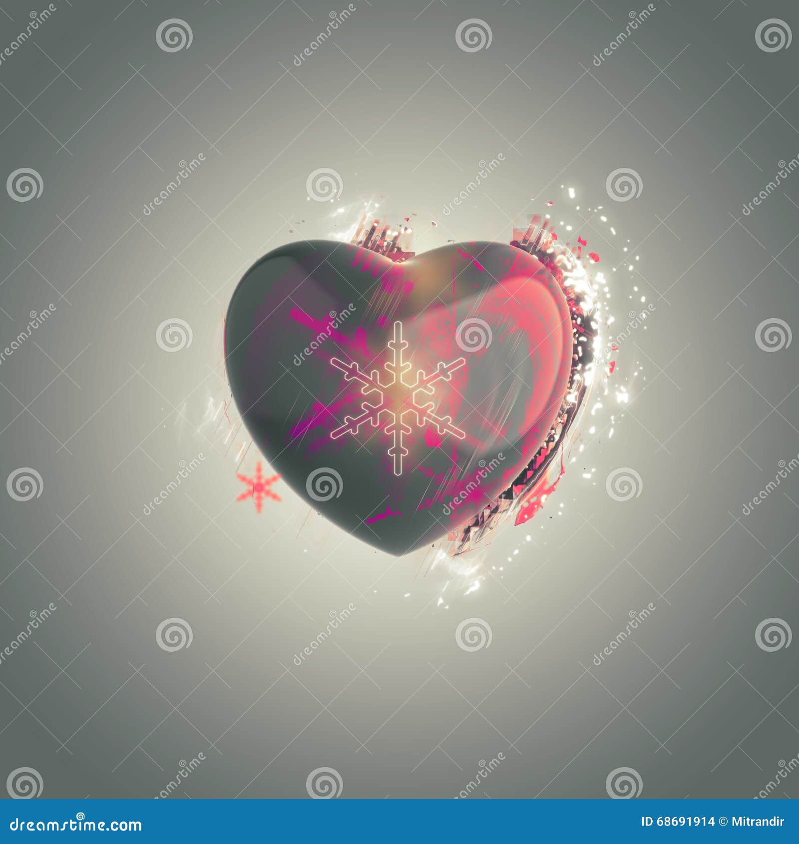 Big Snowflake Heart stock illustration. Illustration of vibrant - 68691914
