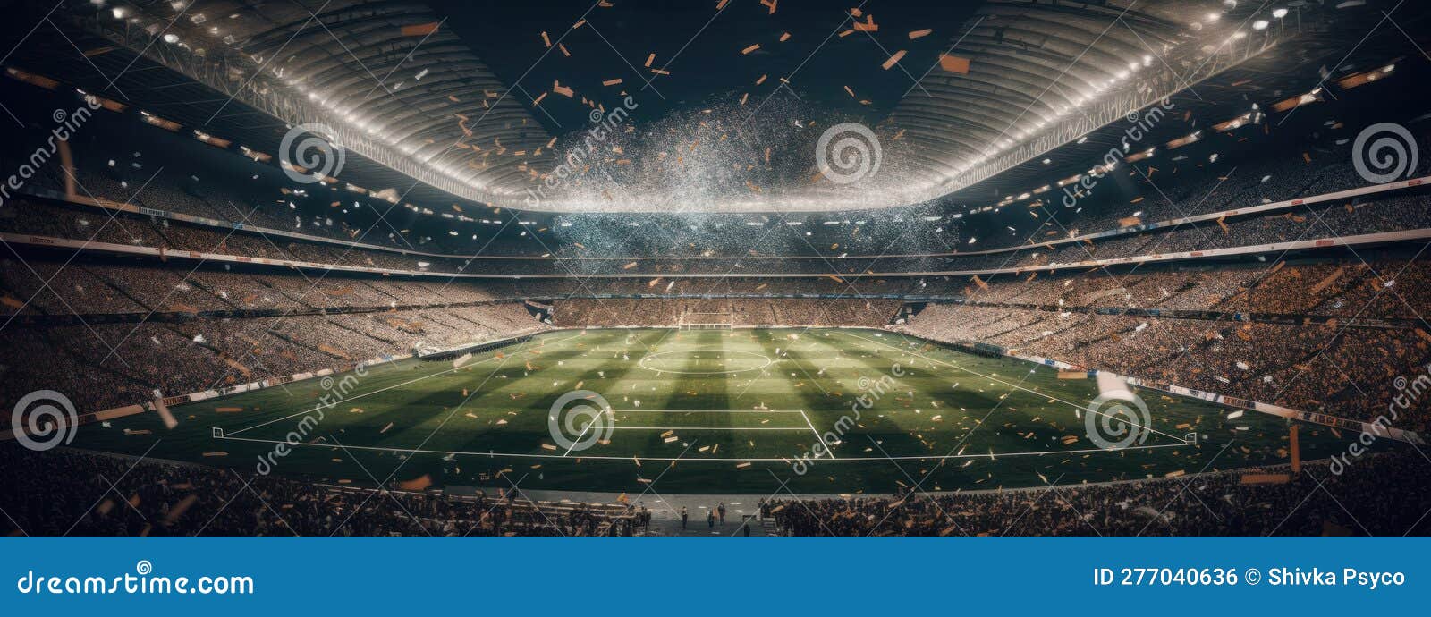 Big Soccer Stadium during a Great Championship Generative AI Stock ...
