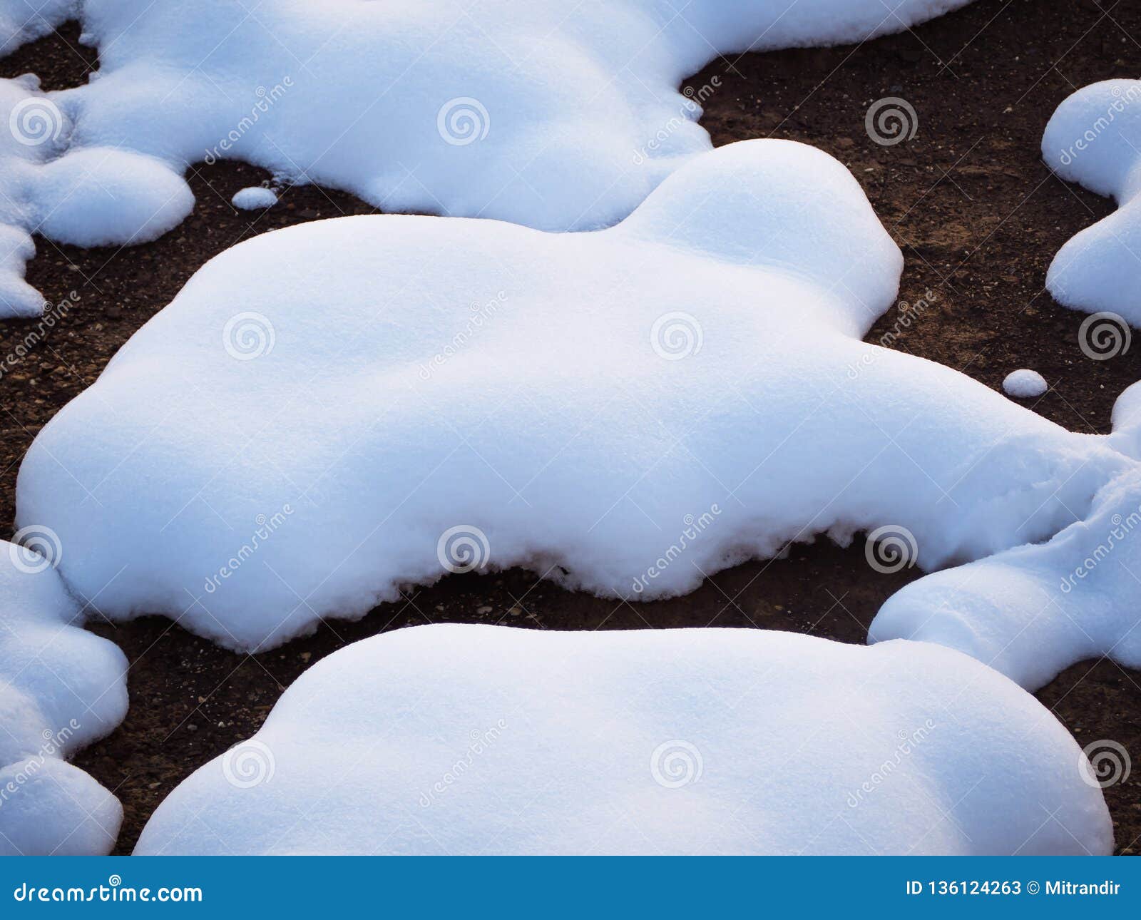 Big Soft Round Snow Patches Stock Image - Image of light, blue: 136124263