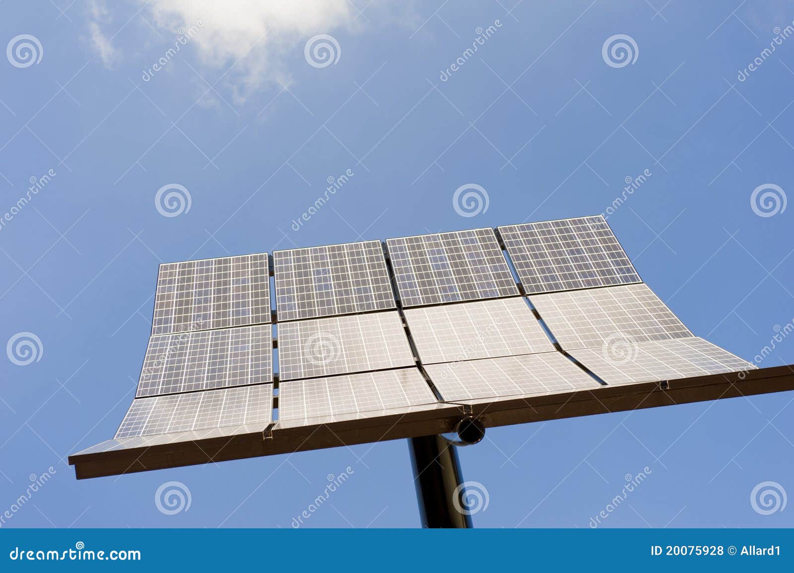 Big solar panel on pole stock photo. Image of conservation - 20075928