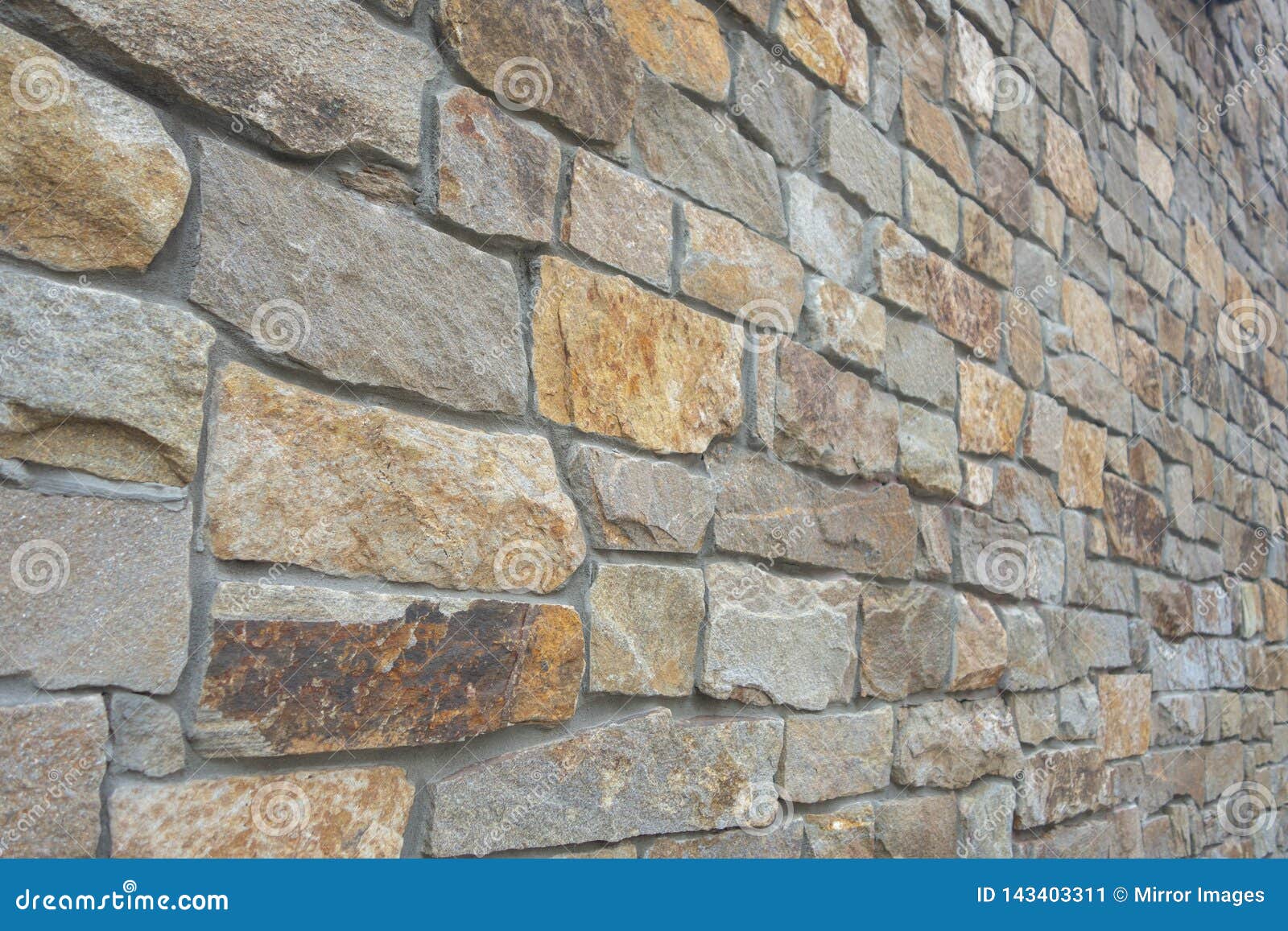 Big Solid Stone Cement Wall in a Perspective Angle Stock Image - Image ...