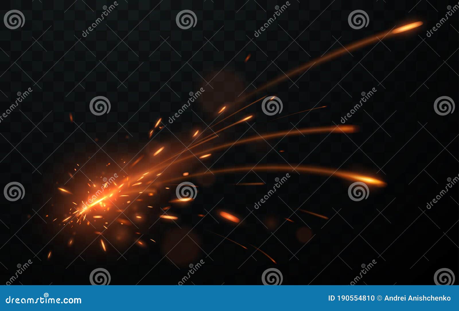 Big Spark Effect On Transparent Background Vector Illustration ...