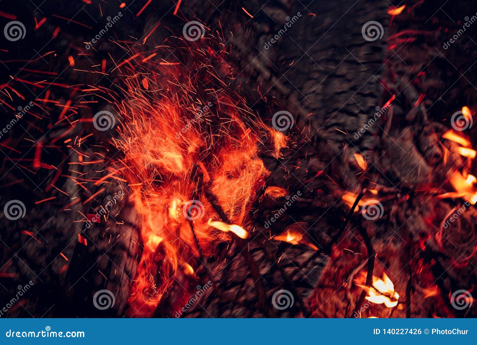 Big Sparks Flying from a Fire Stock Photo - Image of heat, sparks ...