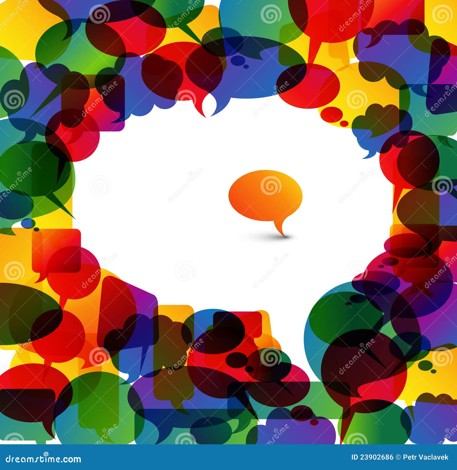 Big Speech Bubble Made from Colorful Small Bubbles Stock Vector ...