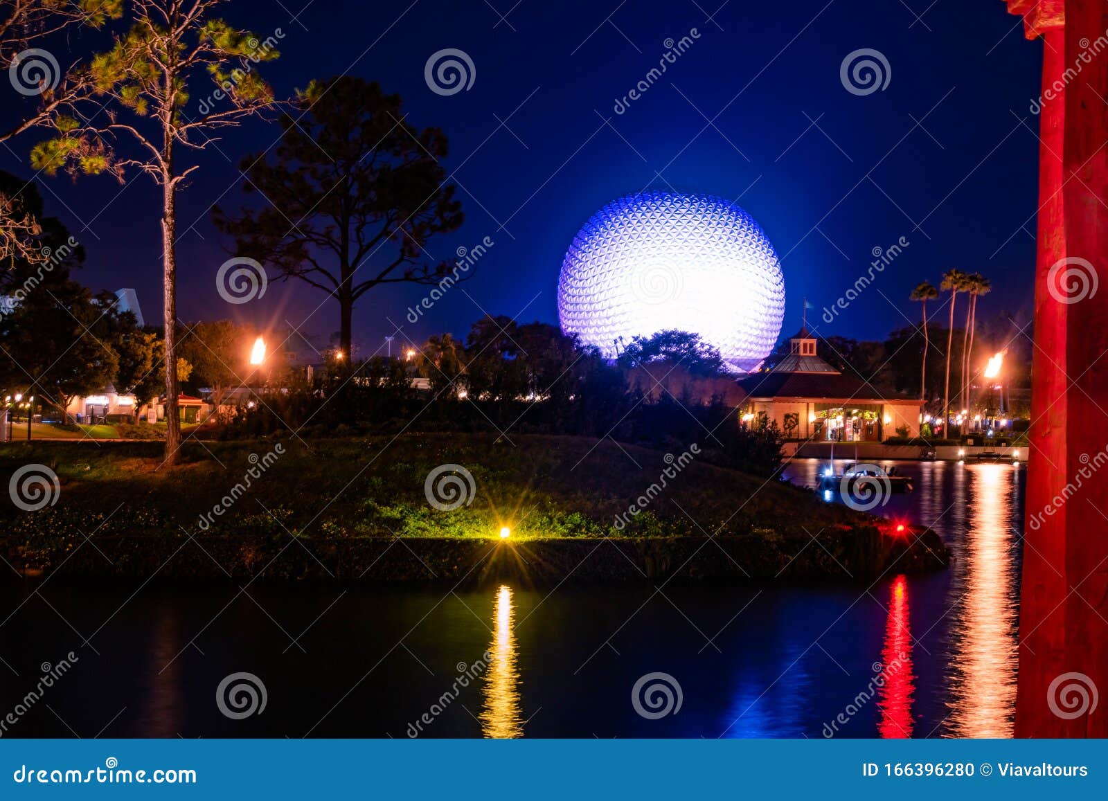 Big Sphere and Partial View of Japan Arch at Epcot Editorial Image ...