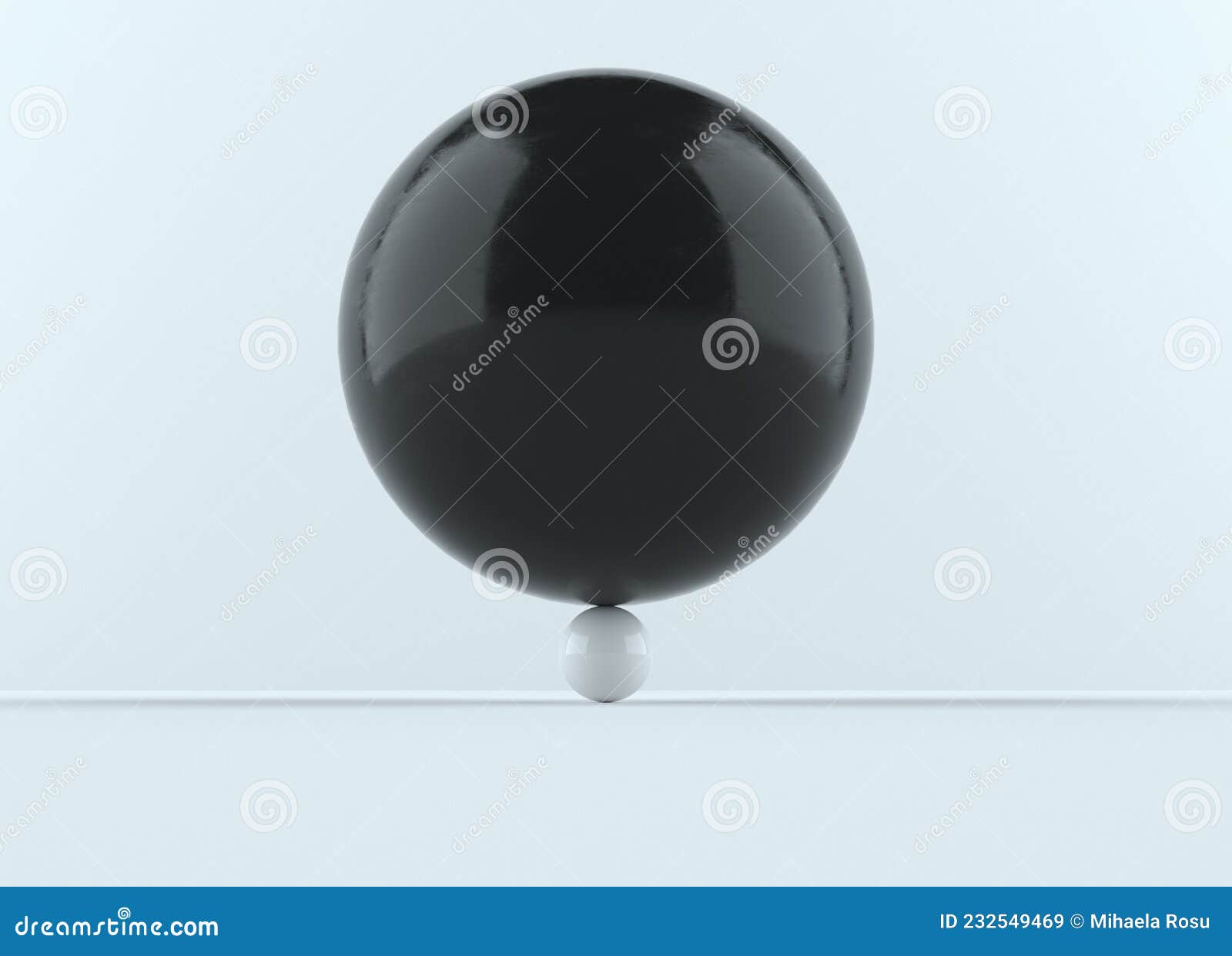 Big sphere on small sphere stock illustration. Illustration of stacked ...