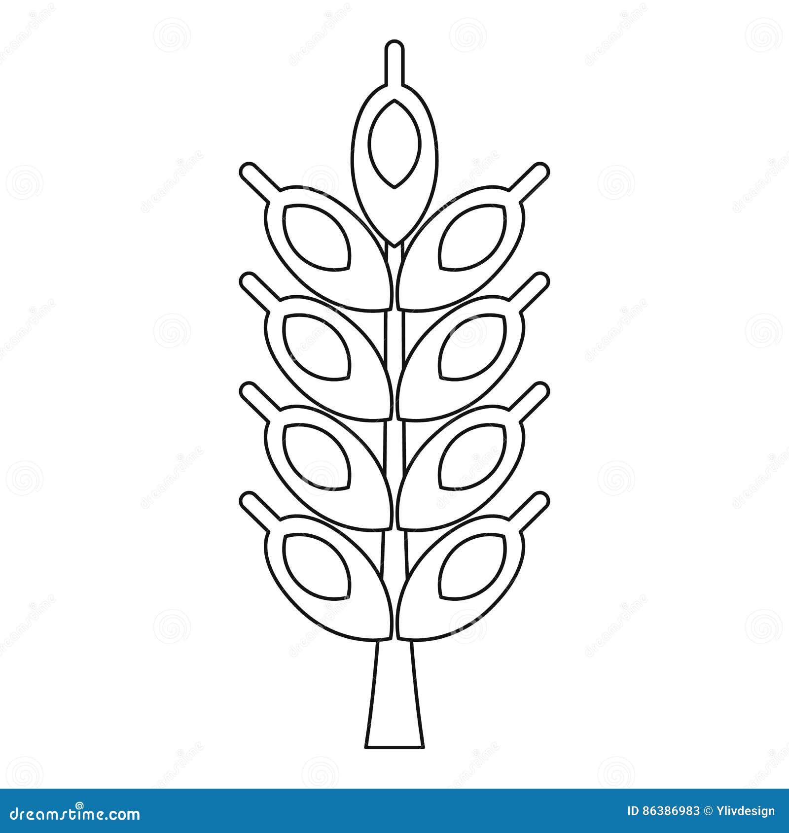 Big Spike Icon, Outline Style Stock Vector - Illustration of seed ...