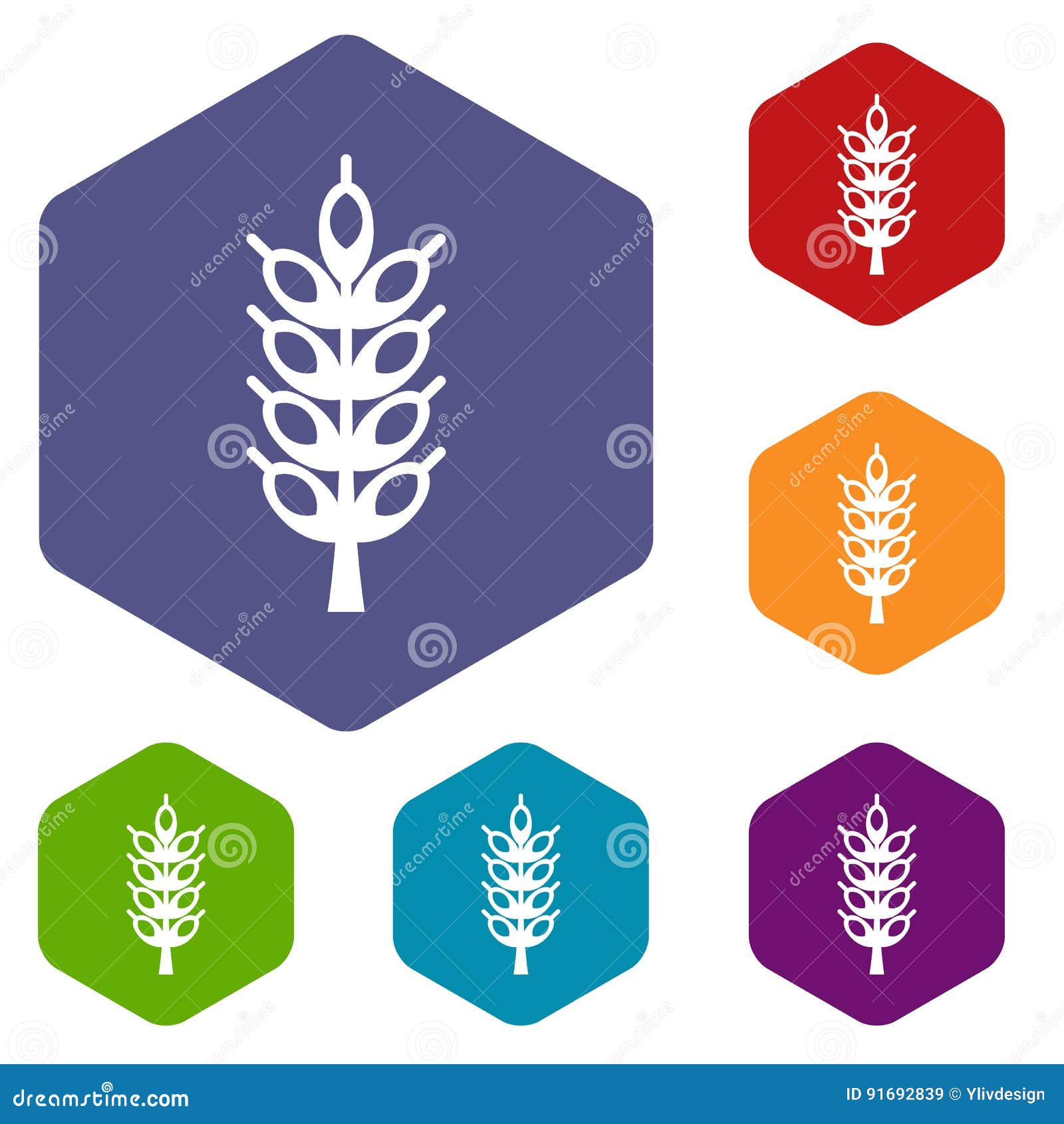 Big Spike Icons Set Hexagon Stock Vector - Illustration of agriculture ...
