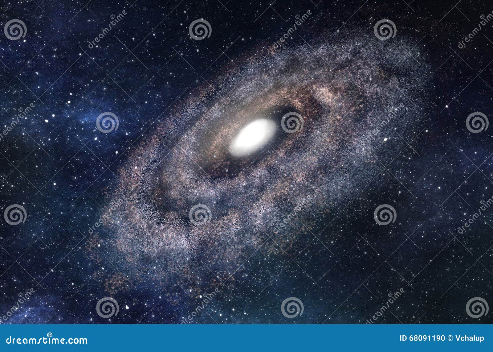 Big Spiral Galaxy - 3D Rendered Digital Illustration Stock Illustration ...