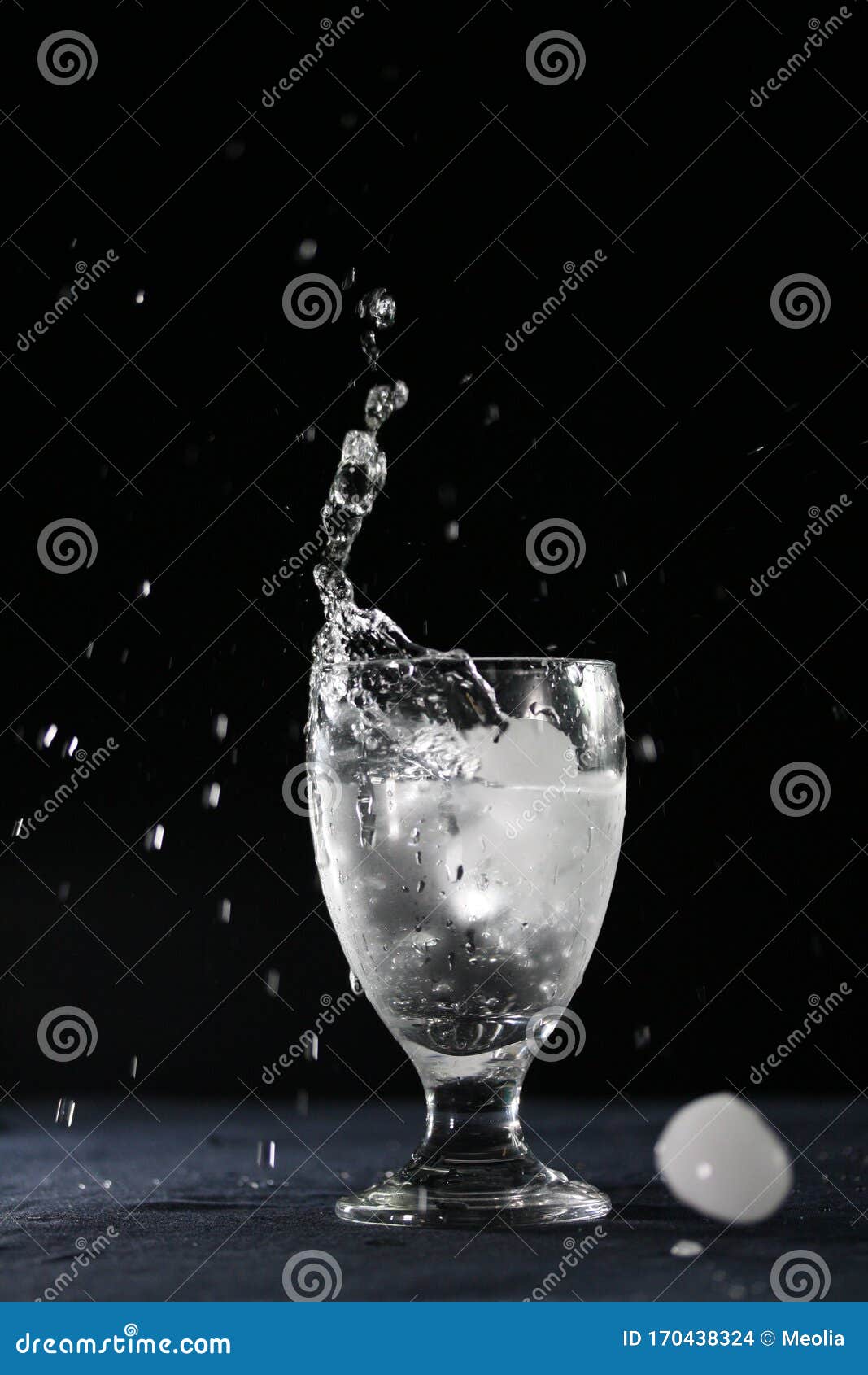 Big Splash in a Glass of Clear Cold Water Tempting for a Drink ...