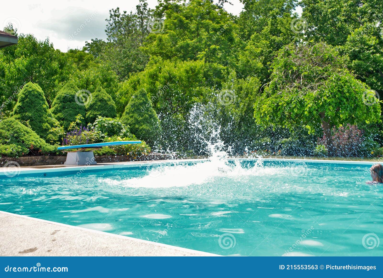 Big Splash after Someone Jumped Off the Diving Board Stock Image ...