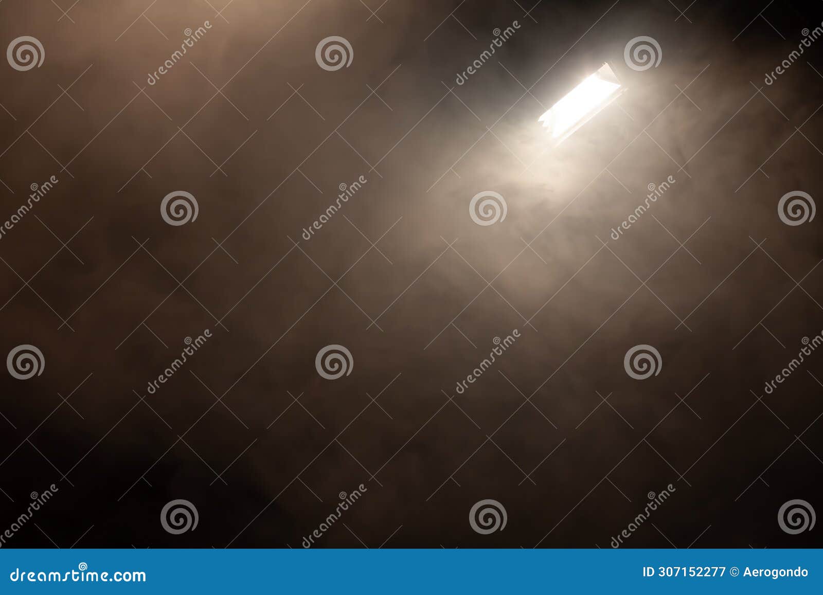 Big Spotlight Shining in Room Full of Smoke Stock Image - Image of ...