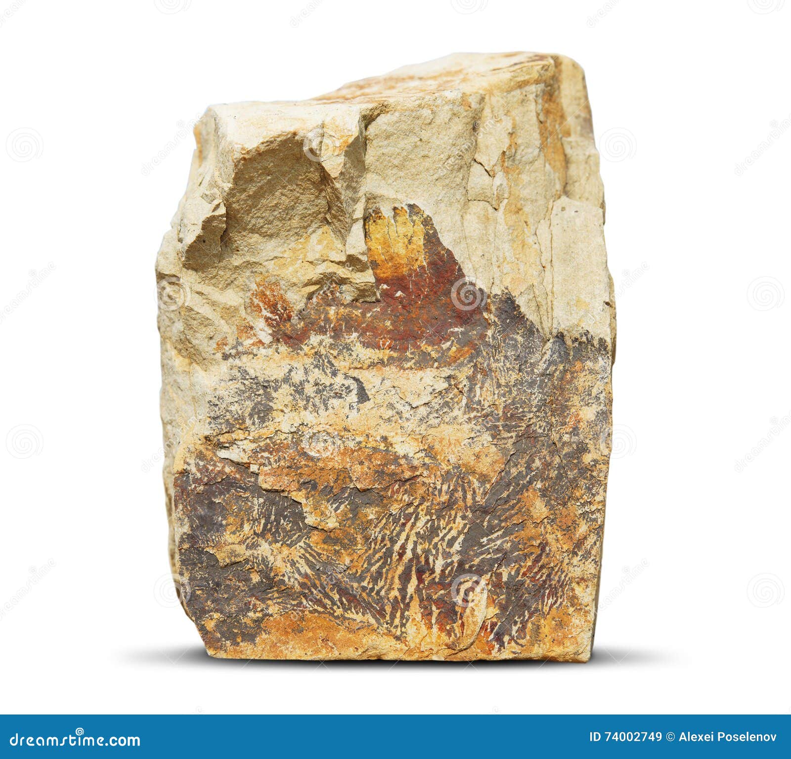 Big Square Shaped Rock with a Shadow Stock Image - Image of isolated ...