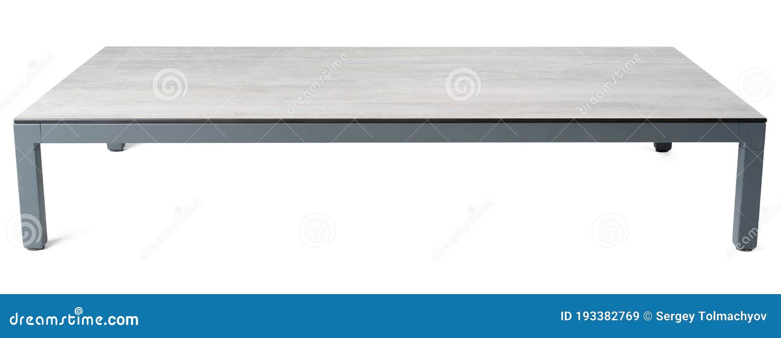 Big Square Table on White Background Close Up Stock Image - Image of ...