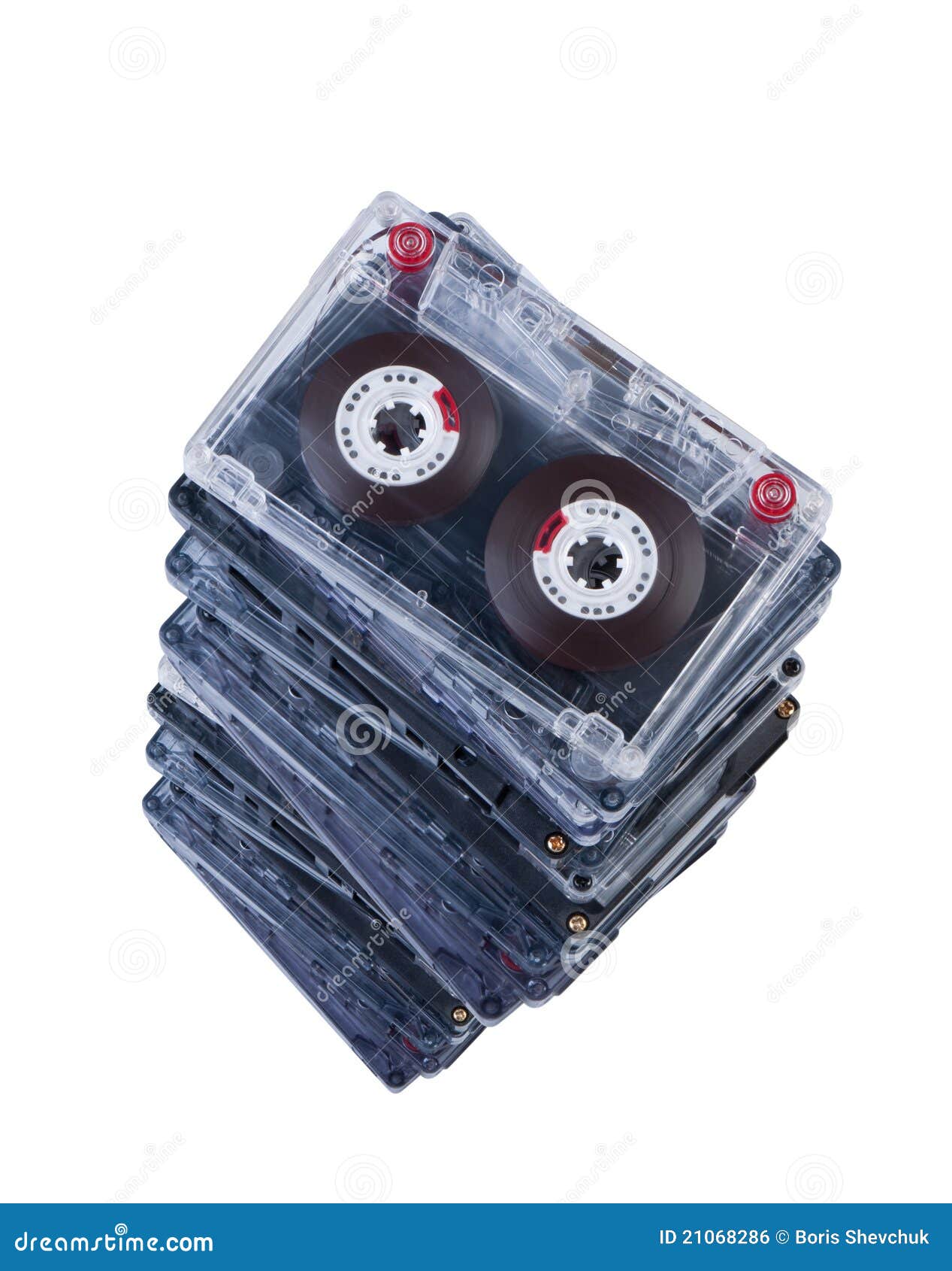 Big Stack Audio Cassettes Isolated. Stock Photo - Image of plastic ...