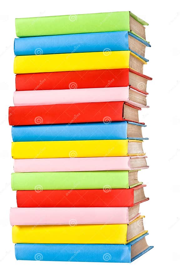 Big Stack of Books in Hard Cove Stock Image - Image of heap, isolated ...