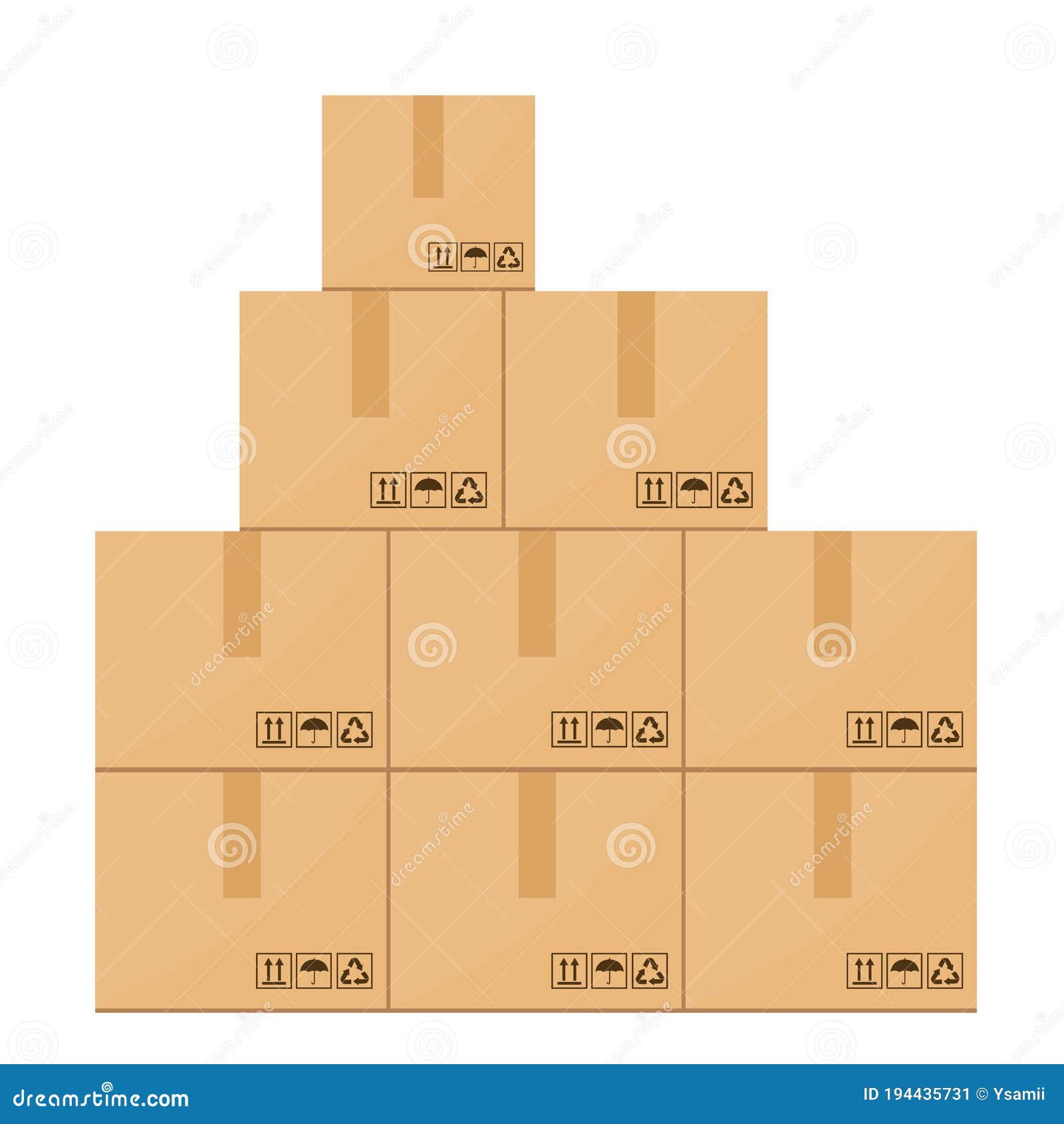 Stack of Cardboard Boxes Vector Illustration Stock Vector ...