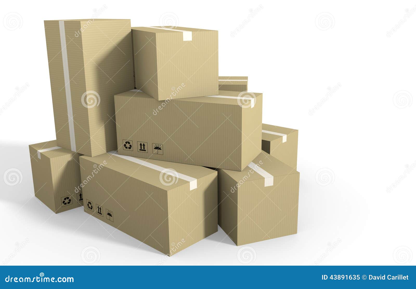 Big Stack of Cardboard Boxes Ready for Shipping Stock Illustration ...