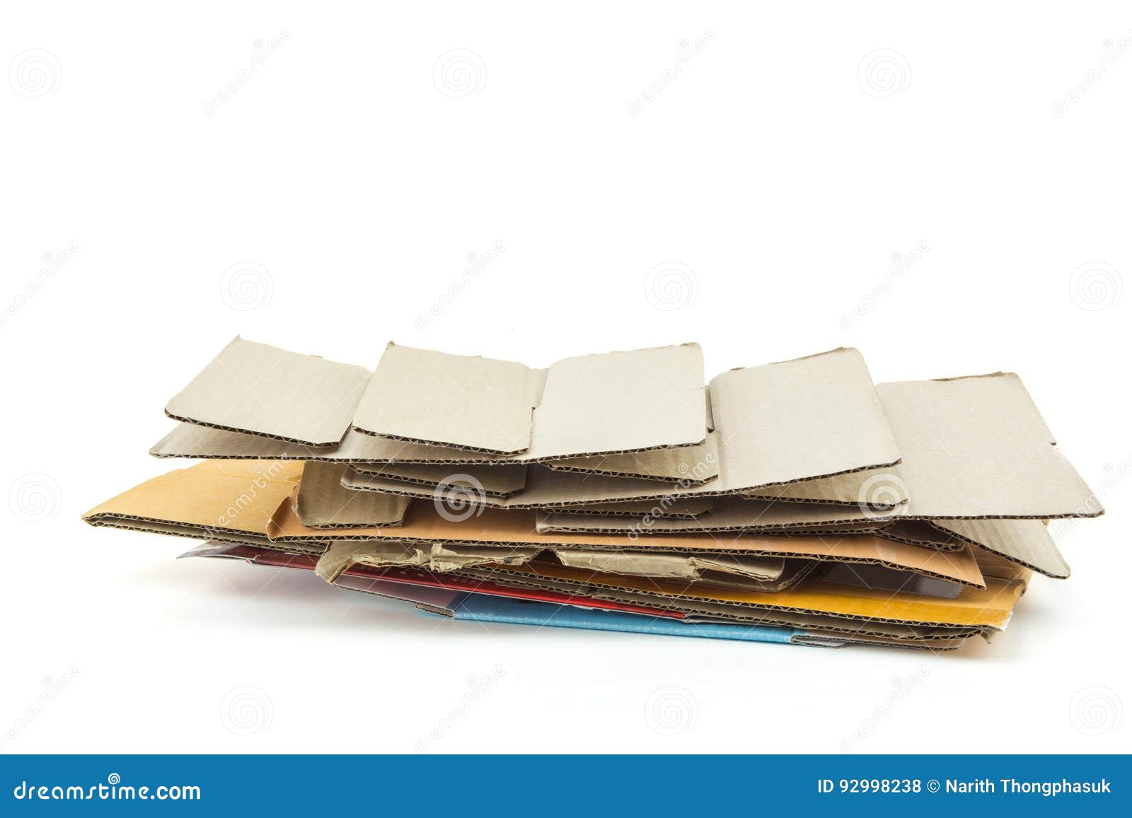 Big Stack of Cardboard Isolated on White Background. Stock Photo ...