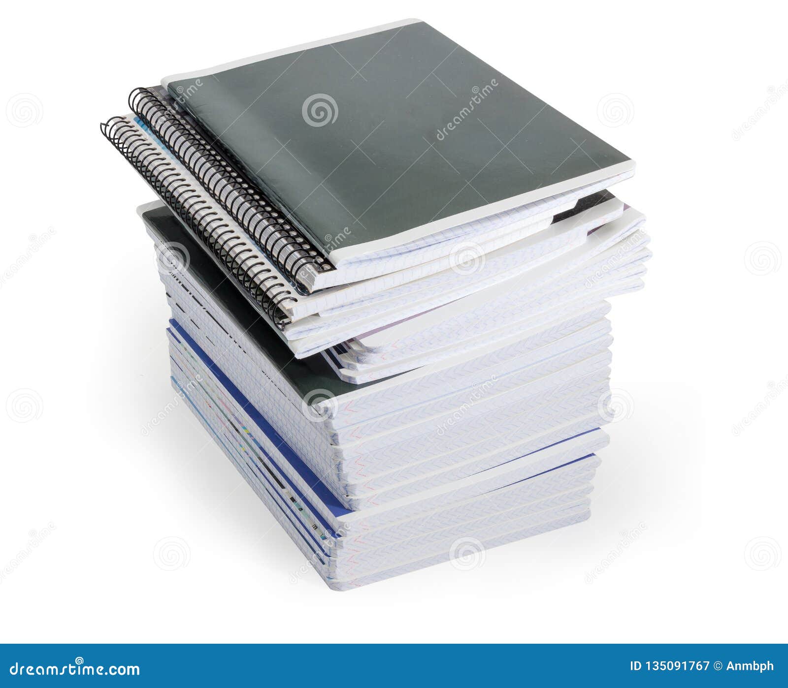 Big Stack of the Different Exercise Books Stock Image - Image of school ...