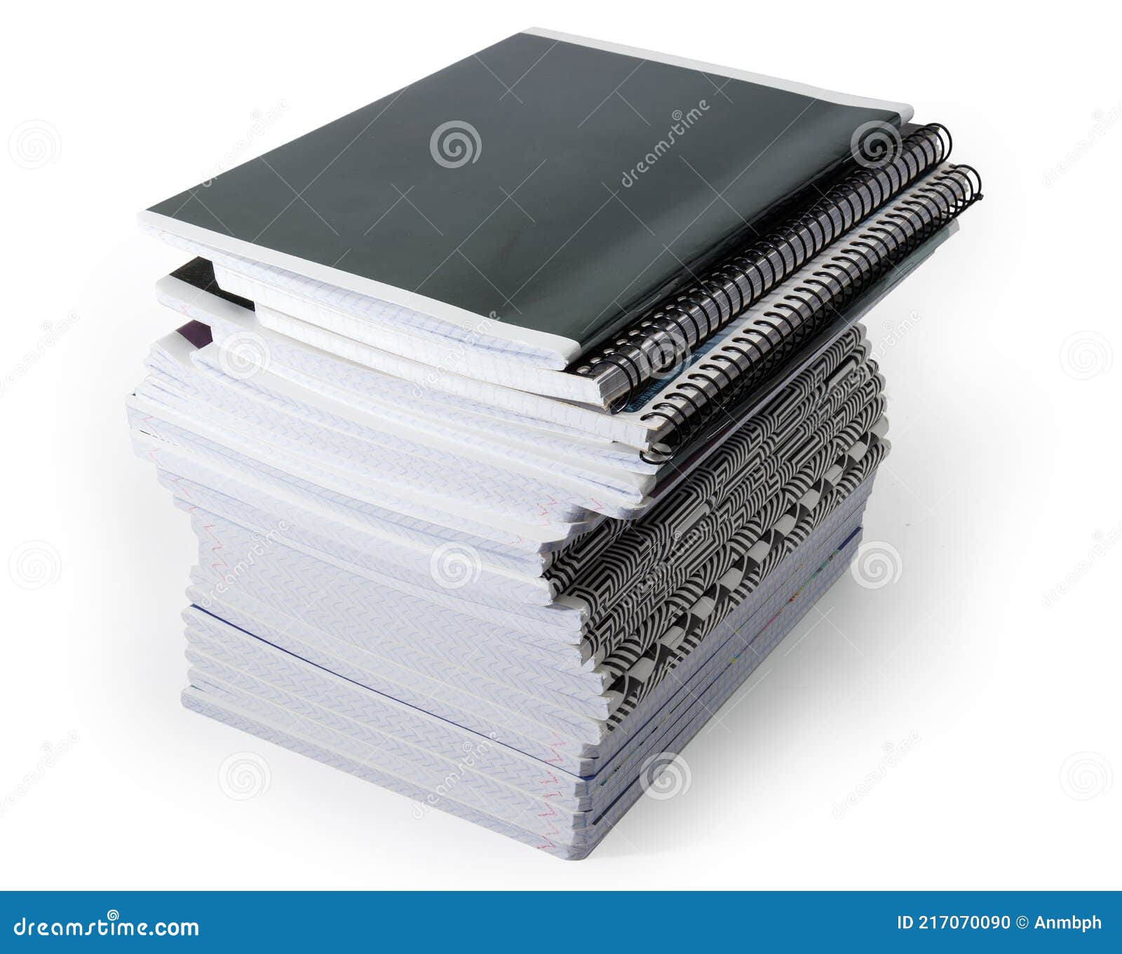 Big Stack of the Different Thick School Exercise Books Stock Photo ...