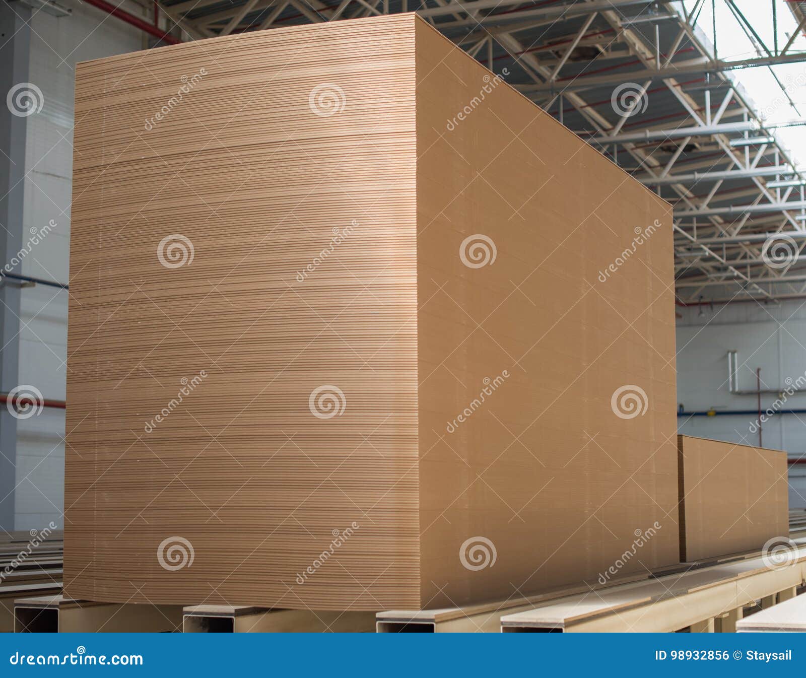 Big Stack of MDF Boards. Medium Density Fibreboard Stock Photo - Image ...