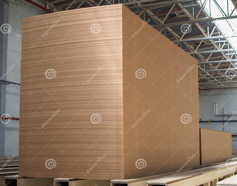 Big Stack of MDF Boards. Medium Density Fibreboard Stock Photo - Image ...