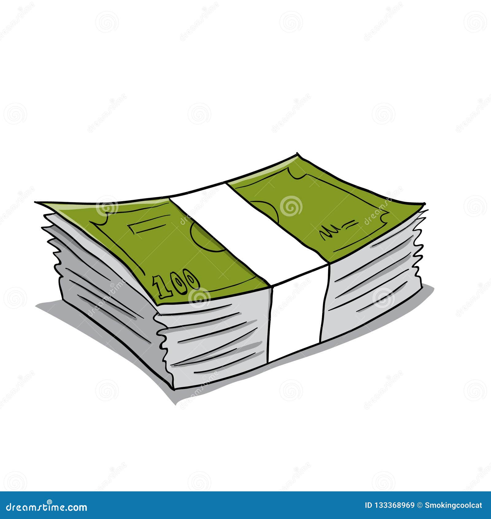 Big stack of money stock illustration. Illustration of salary - 133368969