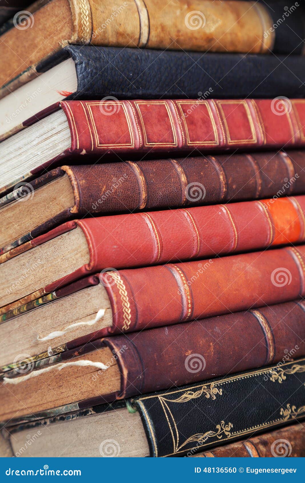 Big Stack of Old Books with Colorful Covers Stock Photo - Image of ...
