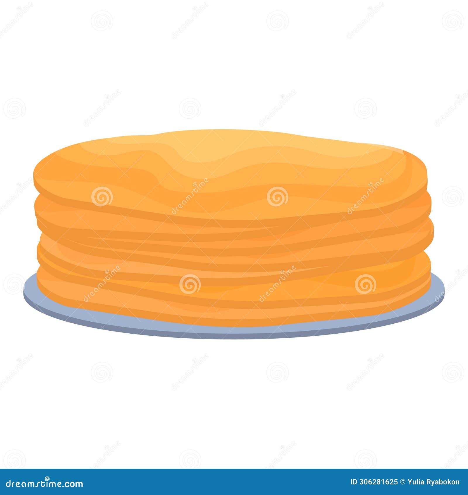 Big Stack Pancakes Icon Cartoon Vector. Bakery Fabric Stock Vector ...