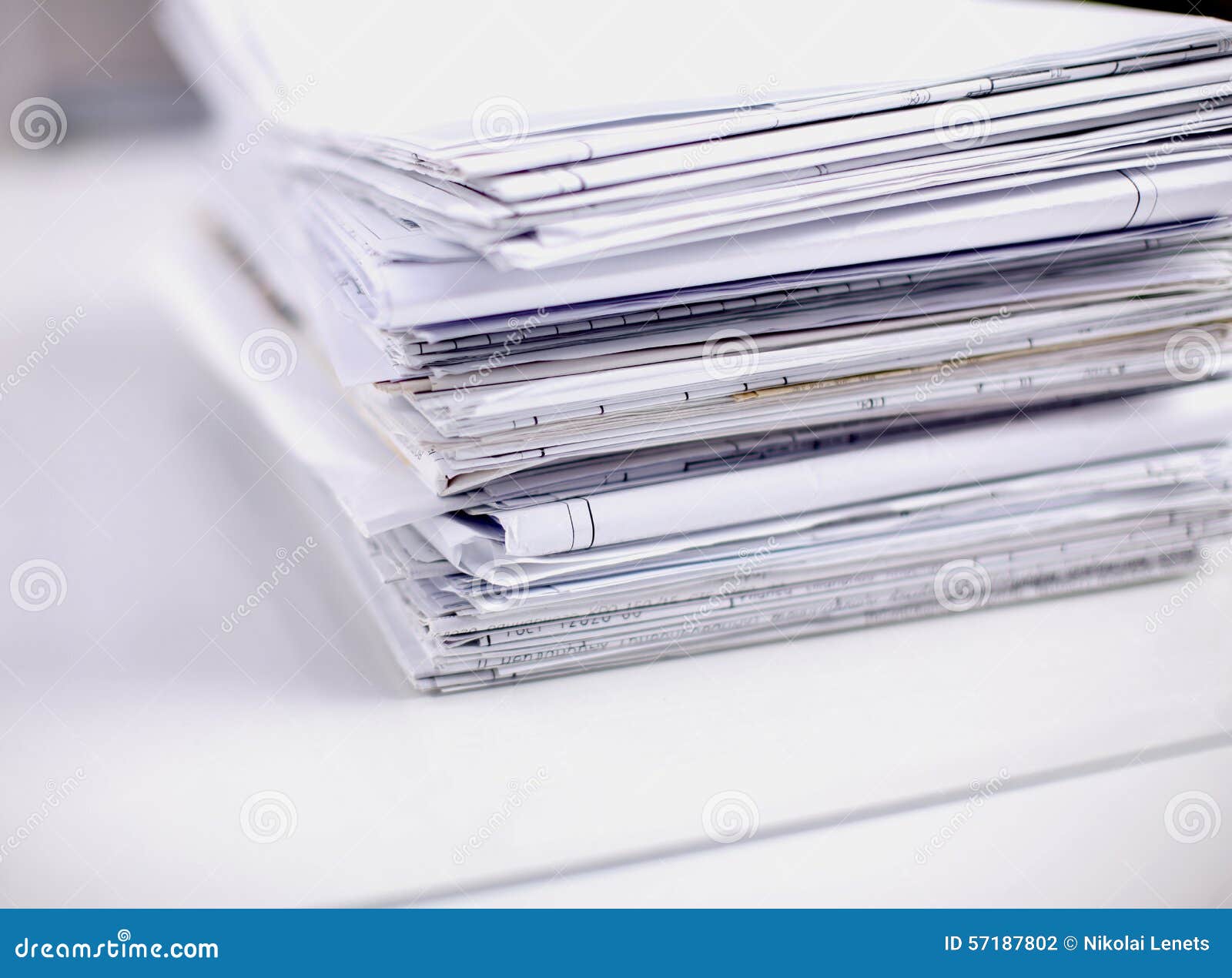 Big Stack of Papers ,documents on the Desk Stock Photo - Image of ...