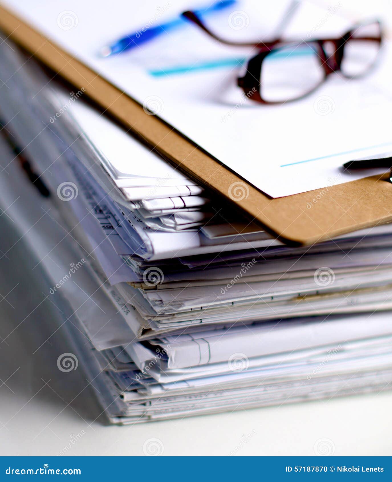 Big Stack of Papers ,documents on the Desk Stock Photo - Image of files ...