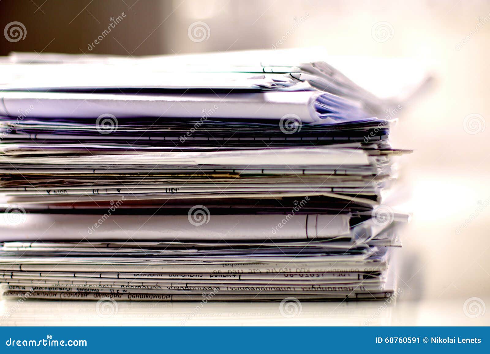 Big Stack of Papers ,documents on the Desk Stock Image - Image of files ...