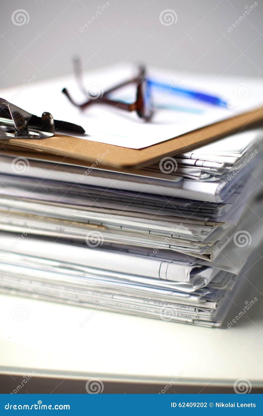 Big Stack of Papers ,documents on the Desk Stock Photo - Image of ...