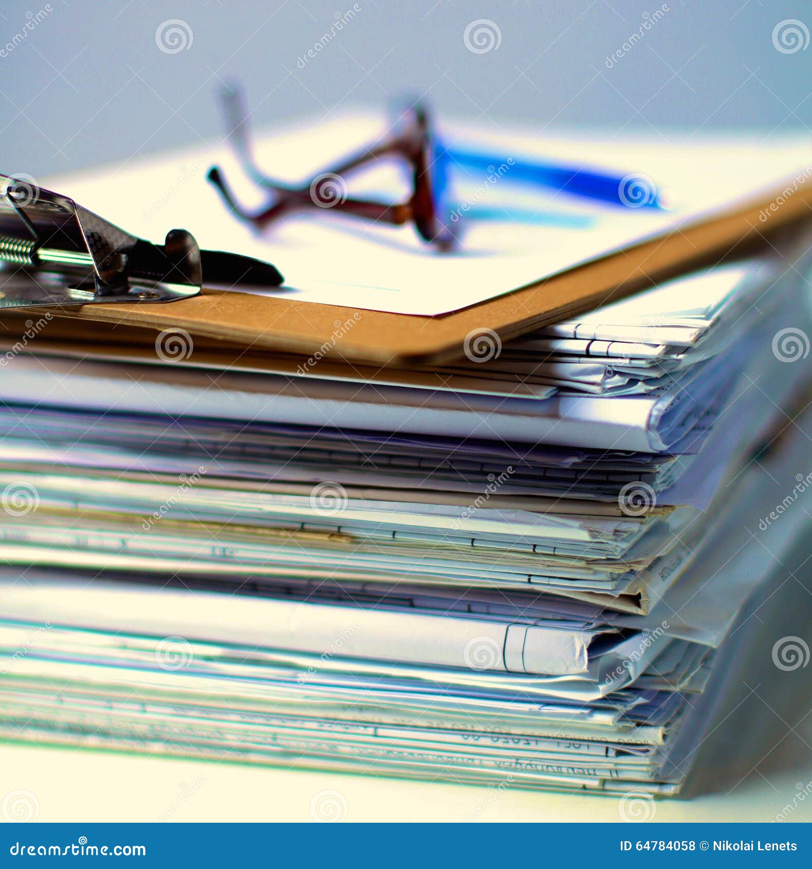 Big Stack of Papers ,documents on the Desk Stock Photo - Image of pile ...