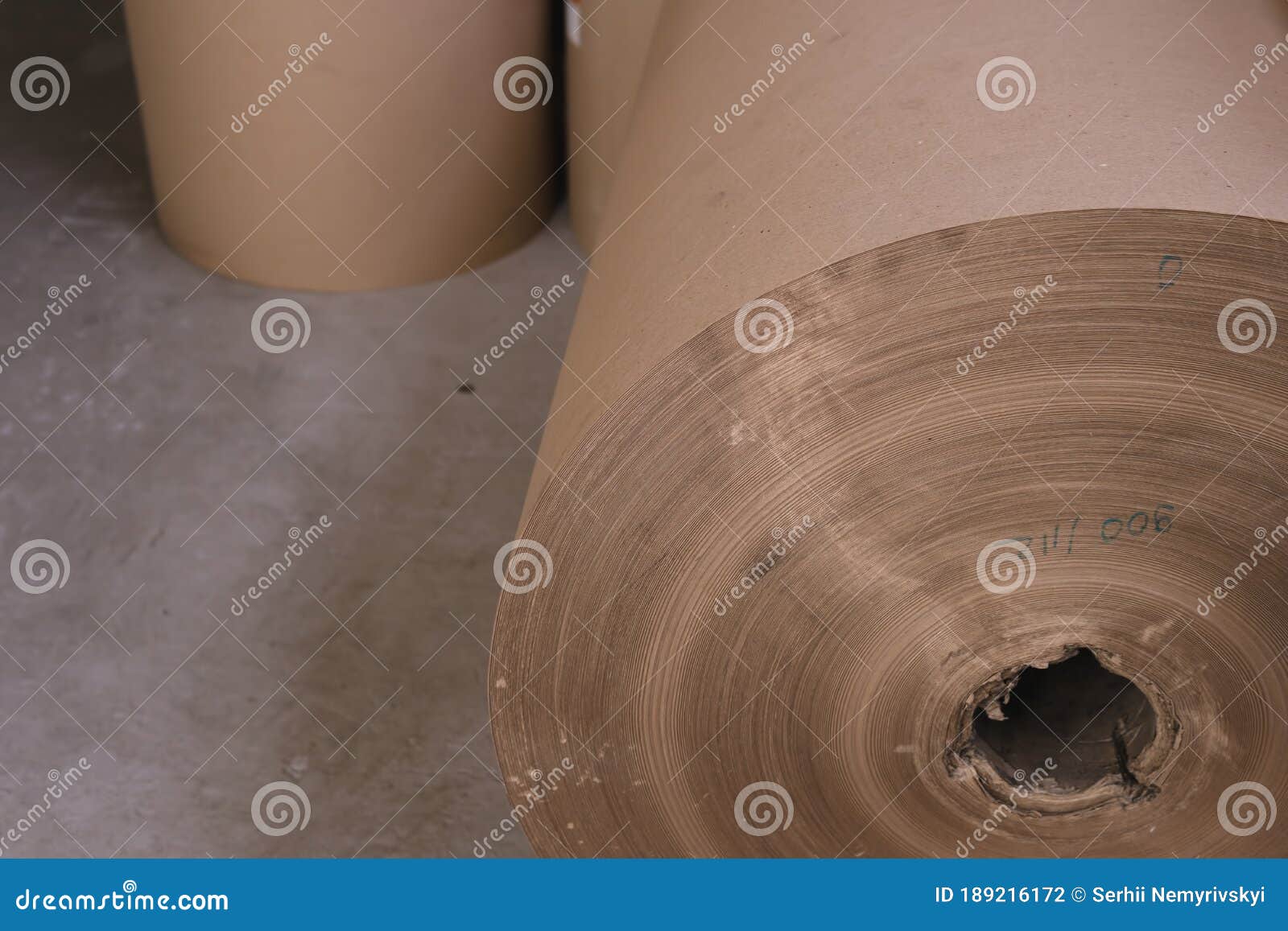 Big Stack of Printing Paper Rolls in Warehouse. the Concept of ...