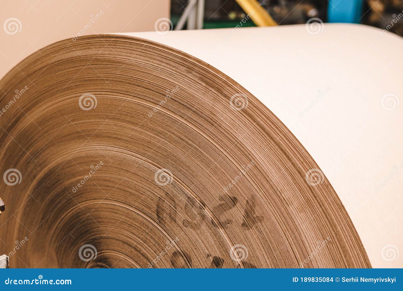 Big Stack of Printing Paper Rolls in Warehouse. the Concept of ...